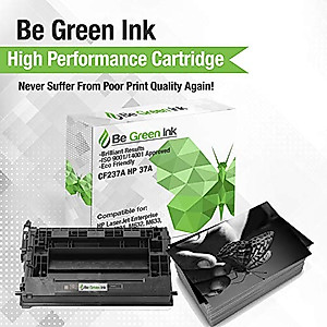 Be Green Ink 37A CF237A Compatible Toner Cartridge for HP Laserjet Enterprise M607 M607n M607dn M608 M608n M608dn M608x M609 M609dn, HP Laserjet Enterprise MFP M631 M632 M633 (1 Black – 11,000 Yield)