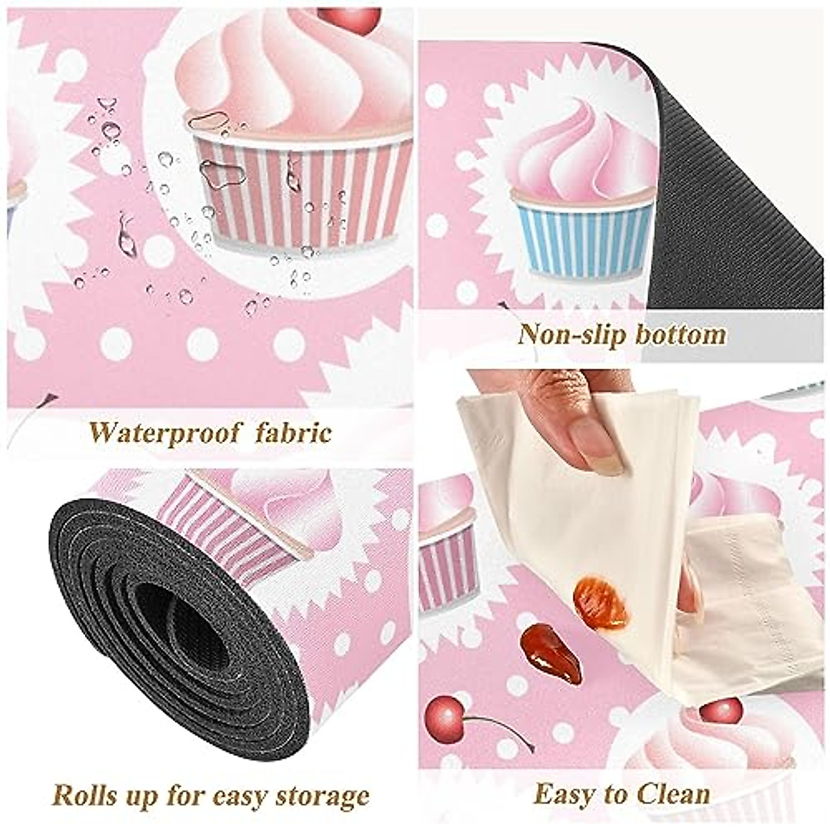 Cupcakes Cherry Trivets for Hot Pots and Pans Heat Resistant Table Runner Trivet Non-Slip Mats for Kitchen Countertop