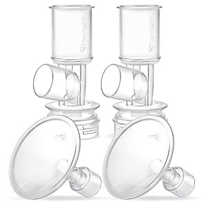 Maymom MyFit Flange Set, Two-Piece Breast Shield (13mm Small) Base Connector for Selected Ameda Breast Pumps (Shield 13mm + Connector)