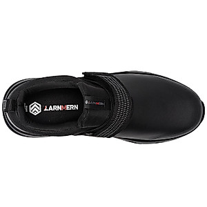 LARNMERN Non Slip Work Shoes Men Kitchen Chef Slip Resistant Shoe Waterproof Food Service Restaurant Air Cushion Working Footwear(Black/10)