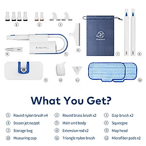 M Mistsince Steam Mops for Floor Cleaning 266℉ High Temperature-Handheld Steam Cleaner with Storage Bag for Furniture Couch, Hardwood Laminate Tile Floor Steamer with 2 Reusable Pads, NV602