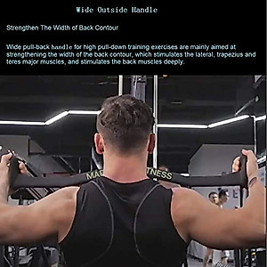 Home Gym Fitness Rowing T-bar V-bar Pulley Cable Machine Attachments, Bicep Curl Tricep LAT Pulldown Bar Back Strength Training Handle Grips LAT Pull Down Bar Press Down Exercises