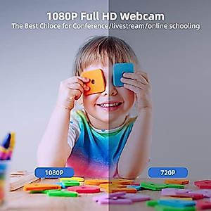 VITADE Streaming Webcam with Adjustable Ring Light, Full HD 1080P Webcam with Dual Microphones and Advanced Auto-Focus,Pro Web Camera for Online Learning, Zoom Meeting Skype Teams, Gaming Laptop