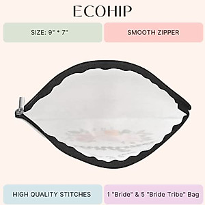 ECOHIP 6 Pack Bride Tribe Makeup Bag Bridesmaid Proposal Gifts Bridal Shower Party Bachelorette