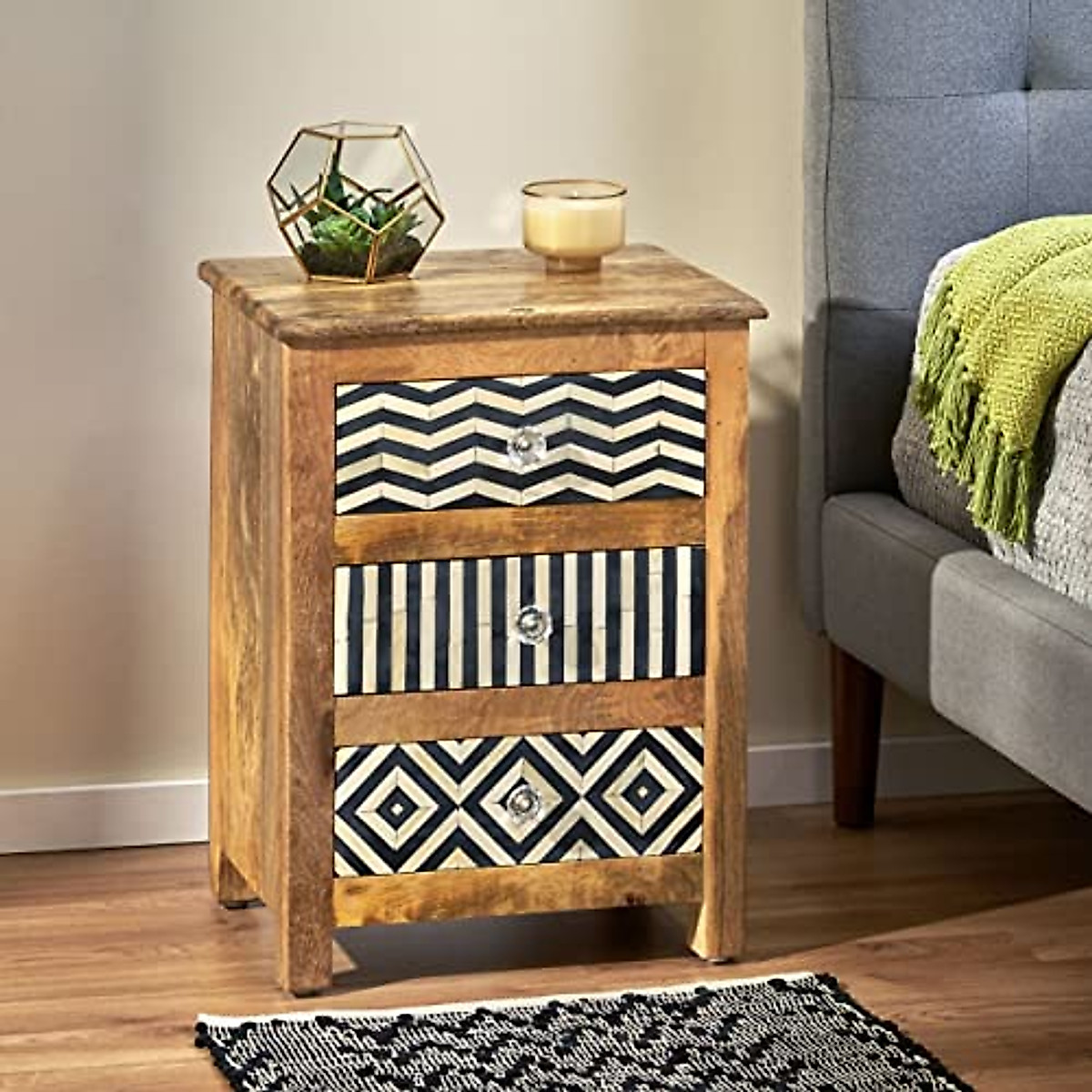 Christopher Knight Home NIGHTSTAND, Natural + Black
