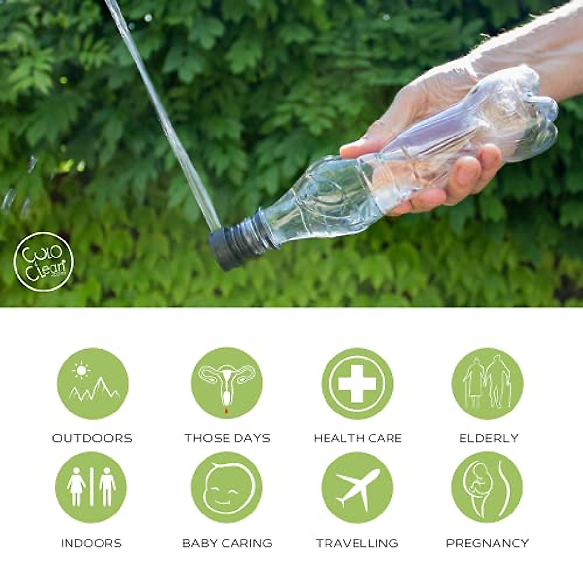 CuloClean 2pcs Portable Bidet for Toilet, Travel, or Camping. Compatible with Every Bottle. Discreet, Ecological, Mini, Elderly, Sprayer, Bio, Personal, Handheld, Backcountry Bidet.