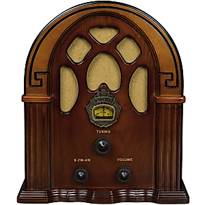 Crosley CR31D-WA Companion Retro AM/FM Tabletop Radio with Bluetooth Receiver, Walnut