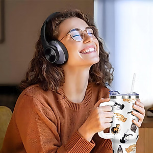 30 oz Cat Tumbler with Handle and Straw, Stainless Steel Vacuum Insulated Travel Coffee Mug Cup Water Bottle, Cat Stuff Accessories Decor, Cat Lover Gifts for Women Girls