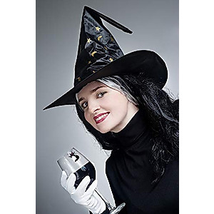 Simply Charmed Halloween Black Cat Magnetic Wine Glass Charms - Wine Magnet Drink Markers Set of 6