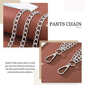 Zehope Layered Pant Chains Silver Goth Jean Chain Punk Hip Hop Wallet Chain Biker Pocket Chain Heavy Keychains for Women and Men