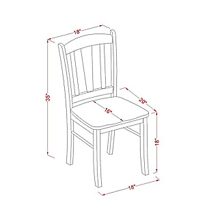 East West Furniture Norden 5 Piece Kitchen Table & Chairs Set Includes a Rectangle Dining Room Table with Dropleaf and 4 Solid Wood Seat Chairs, 30x48 Inch, Mahogany