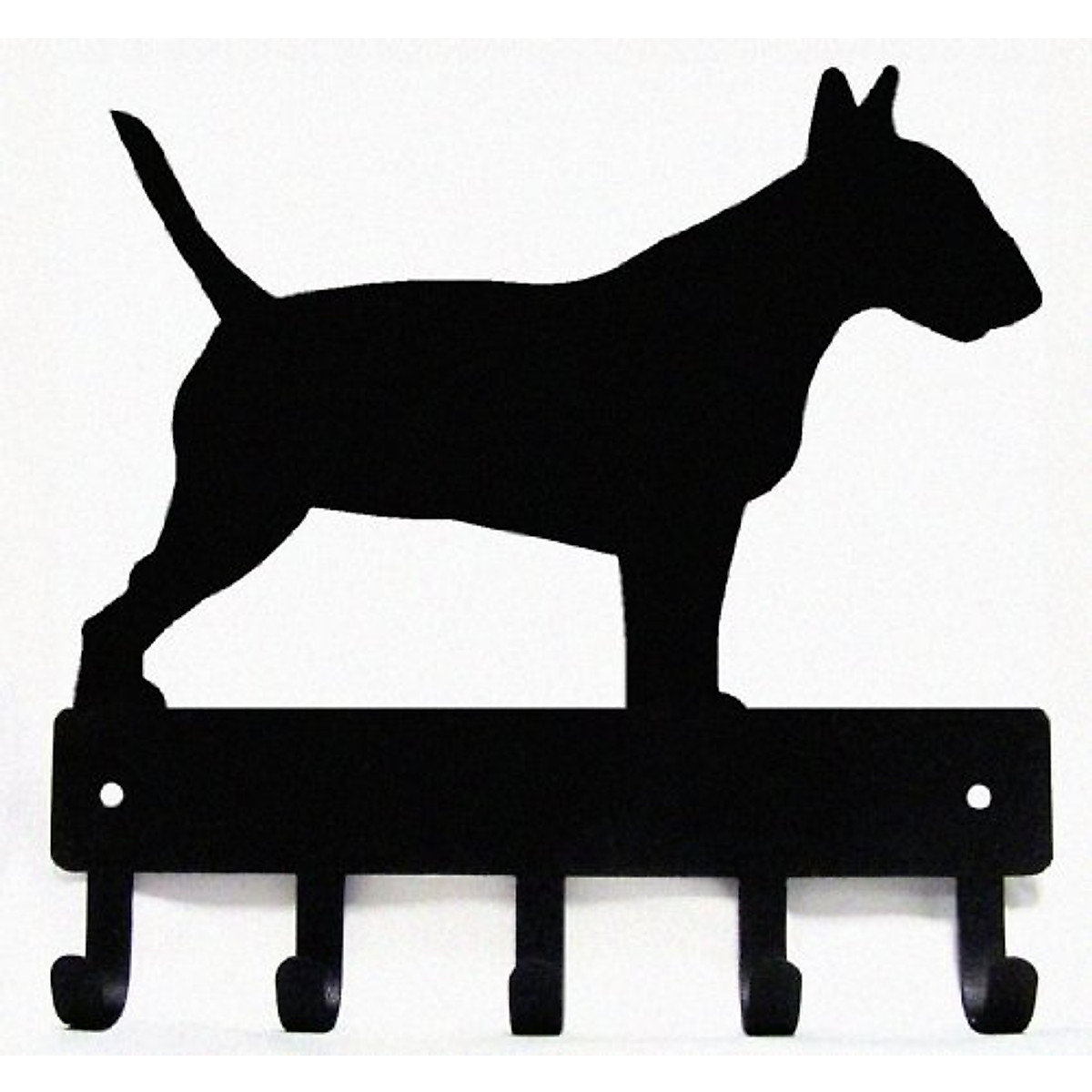The Metal Peddler Bull Terrier Dog - Key Holder for Wall - Small 6 inch Wide - Made in USA; Home Organization; Foyer, Hallway, Office