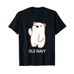 Old Logo Navy Graphic Crew Neck for Men T-Shirt