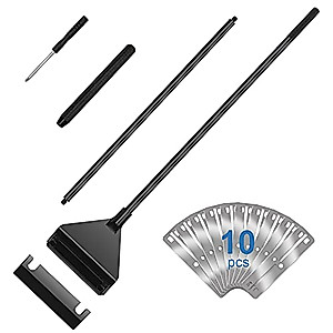 Luxiv Stainless Steel Algae Scraper Black, Aquarium Glass Cleaner Tools 25.6 Inches Fish Tank Scraper Cleaner Handheld Scraper for Aquarium Tank