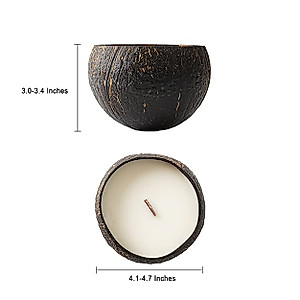CocoNat, Coconut Bowl Candle for Home Scented Candles, Organic Soy Wax Candle, All Natural Wood Wicked Candle, Aromatherapy Candles, Coco Shell Candle, Eco-Friendly Gift (Coconut)