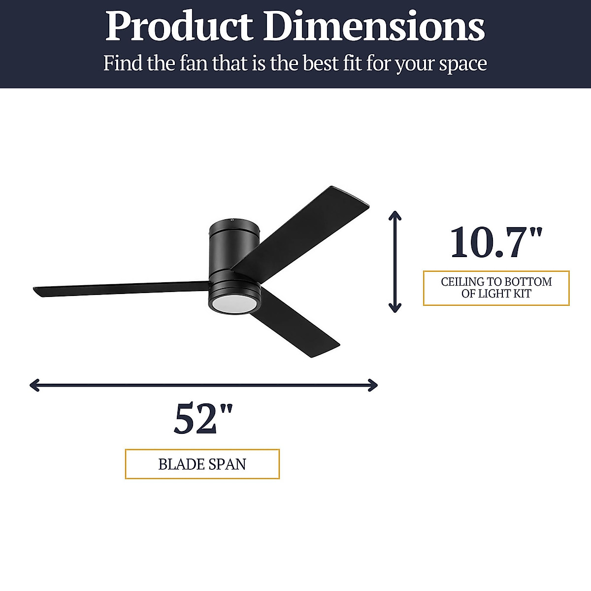 Prominence Home 51464-01 Espy Ceiling Fan, 52, Matte Black