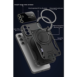 YJZSKRXFAK Case for Samsung Galaxy A13 5G/A04/A04S, Shockproof Magnetic Built-in 360° Kickstand and Camera Lens Protector Heavy Duty Protective Case for Samsung Galaxy A13 5G/A04/A04S Rose Gold