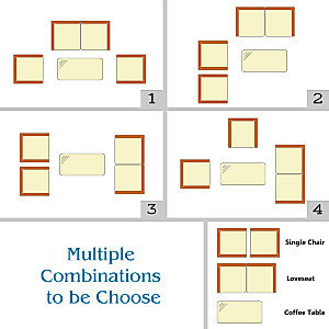 Tangkula 4 PCS Patio Wicker Conversation Furniture Set, Outdoor Rattan Sofa Set with Padded Cushion & Tempered Glass Coffee Table, Wicker Sectional Sofas & Table for Courtyard Balcony Garden (1, Navy)