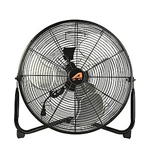 Aain® A010 20'' High Velocity Floor Fan, 3 Speed Settings, 6000 CFM black Industrial Metal Fan for Industrial, Professional Shop Garage