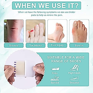 10pcs Blister Bandage, Waterproof Thin Blister Pads Gel Blister Pads Hydrocolloid Bandages Toe Protector Pads Sole and Heel Cushions