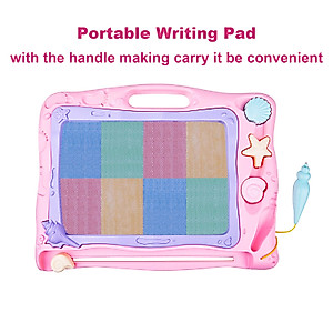 Automoness Magnetic Drawing Board for Kids, Toddler Toys for 1-4 Years Boys & Girls, Color Erasable Doodle Writing Pad, Learning Painting Pad, Preschool Educational Toy for Toddlers, Kids Gift (Pink)