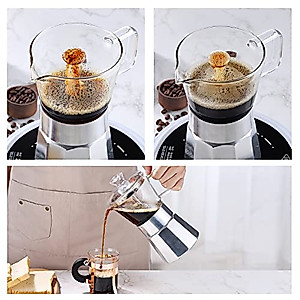 SIXAQUAE Moka Stovetop Espresso Maker,Crystal Glass-top & Aluminum Espresso Moka Pot,Classic Italian coffee maker,120ml(3cup)