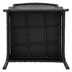 Manhattan Comfort Noli Steel Rattan 3-Piece Patio Conversation Set with Cushions, Cream