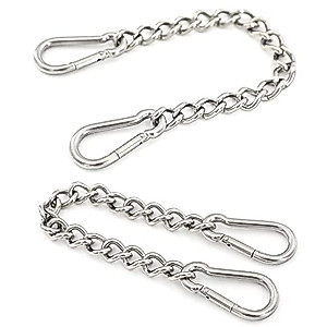 ANPTGHT 2pcs Hanging Chair Chain Hammock Chain with Carabiners Stainless Steel Swing Chain Extension Heavy Duty Porch Swing Hanging Kit for Hammock Chair, Punching Bag, Swing Chair