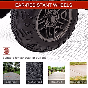 Aosom 12V Ride on ATV for Kids, Kids Electric 4 Wheeler with Headlight, Music, MP3, Treaded Tires, Battery Powered Kids Quad for Toddler, White