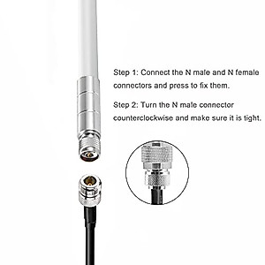 eifagur N Type Female to SMA/RP-SMA Male 20ft RG58 Low Loss Cable Compatible with WiFi 4G LTE Wireless Router Gateway Cellular RTL SDR USB ADS-B Receiver Radio Transmitters LoRa Helium Miner Antenna