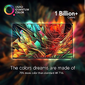 VIZIO 55-Inch Class M-Series Quantum Pro 4K QLED 60Hz Smart TV, Dolby Vision, HDR10+, Apple Airplay and Chromecast Built-in + Free Wall Mount (No Stands) - M55Q6-J01 (Renewed)