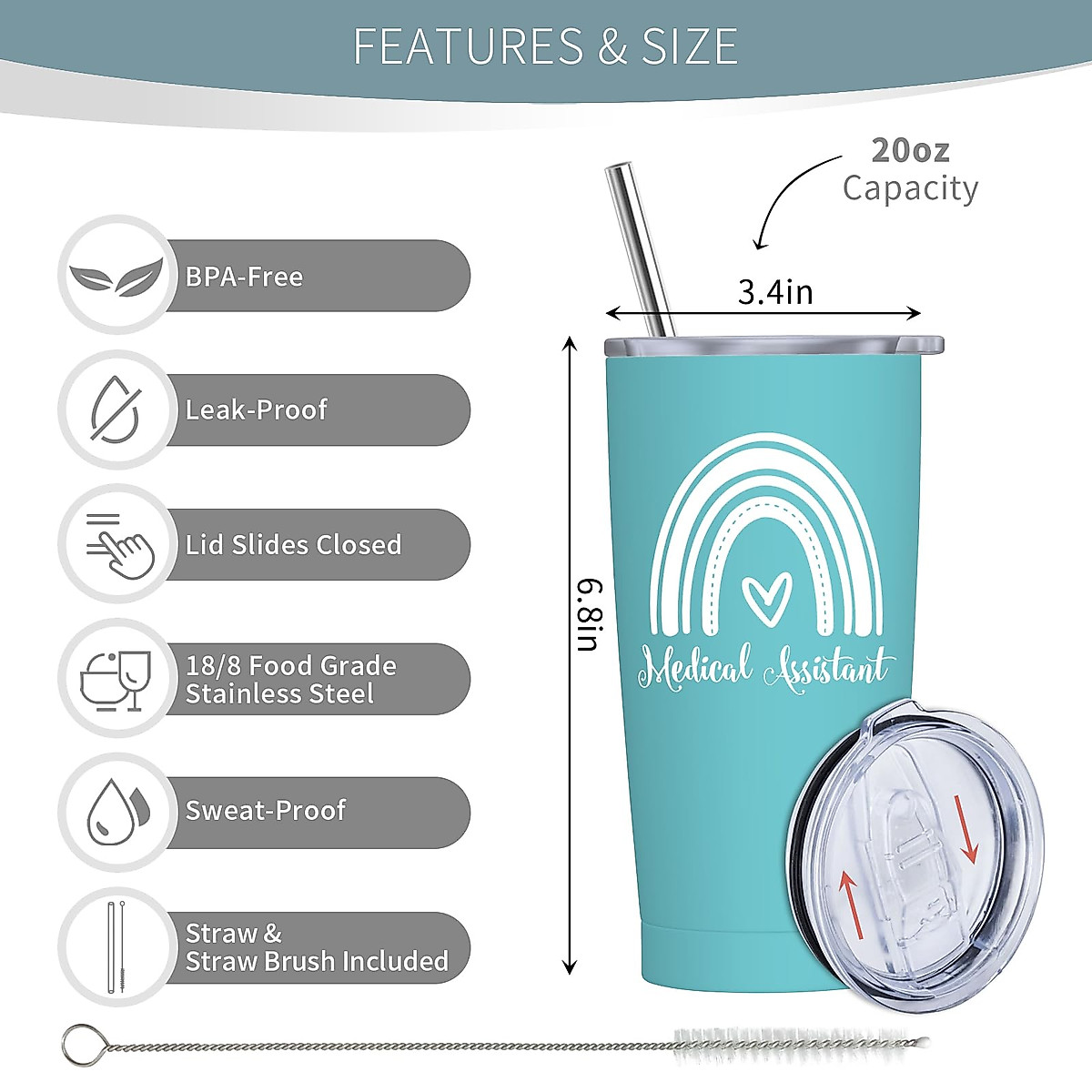 Dyvxuqe Medical Assistant Gifts, Christmas Gifts for Medical Assistant, Best Medical Assistant Gifts, Ma Appreciation Gifts, Medical Assistant Accessories, Ma Gifts for Women Tumbler 20oz