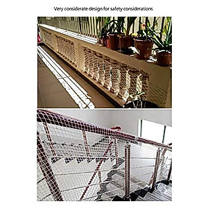 MAGFYLY Banister Guard net Cat Protection Net, Children's Balcony Safety Net, Baby Stair Anti-Fall Cargo Net Trailer Net Seine, 300kg Per Square Load, Including Cable Tie 1x9m (Size : 22M(77ft))