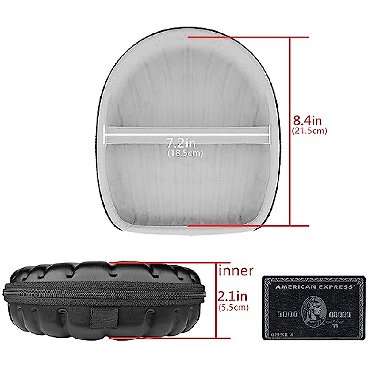 Geekria Shield Case Compatible with Sony WH-CH720N, WH1000XM5, WHCH710N, WHCH520, WH1000XM3 Headphones, Replacement Protective Hard Shell Travel Carrying Bag with Cable Storage (Seashell Black)