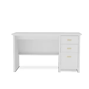 White Writing Desk with 3 Drawers - 47 inch Modern Home Office Computer Desk, Study Table PC Desk for Bedroom