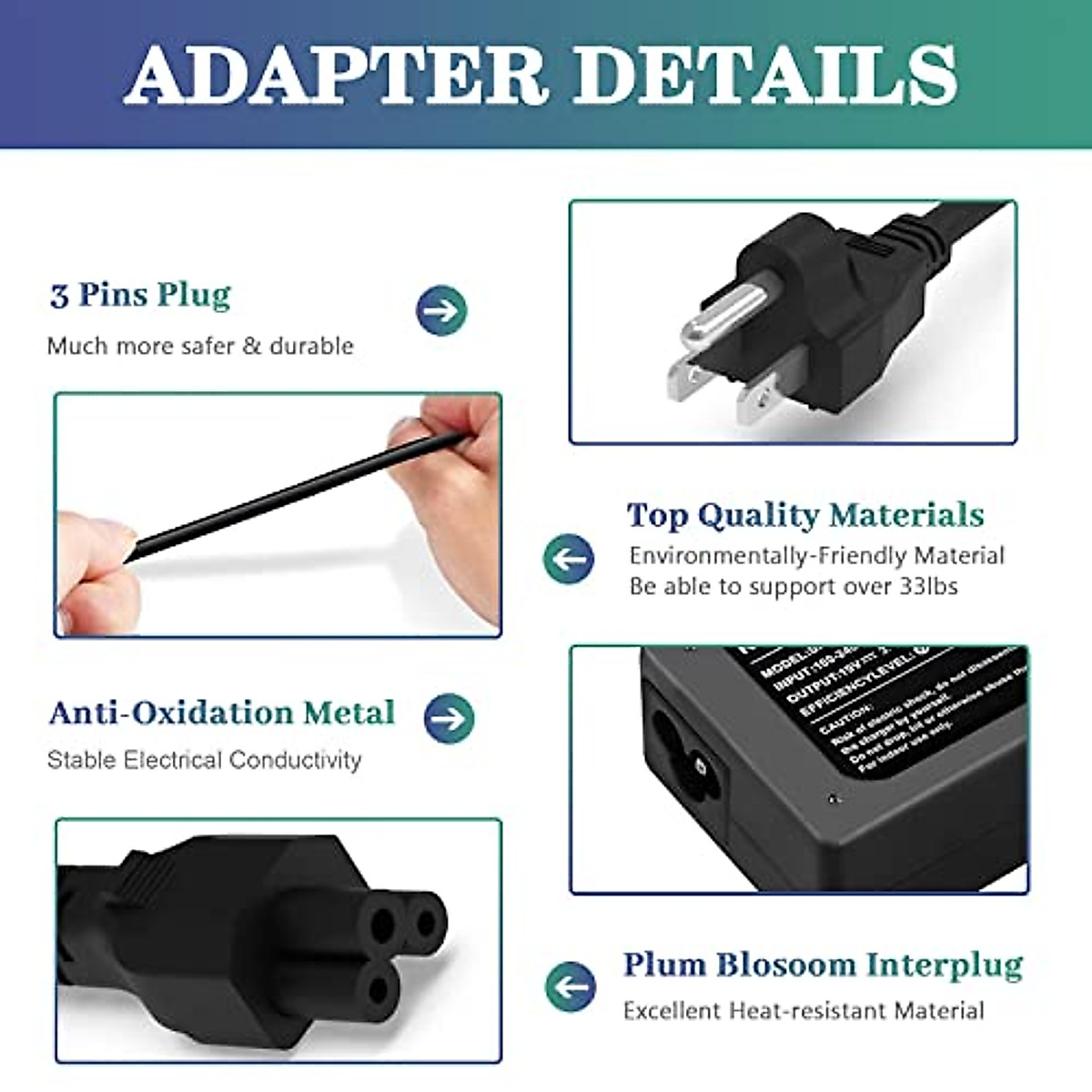 Chromebook Charger 45W Fast USB C Laptop Charger for HP Spectre Lenovo Yoga Thinkpad Acer Dell Latitude Asus Samsung Google Pixel Huawei Matebook Computer Replacement Fits Any Type C Tablets & Phones