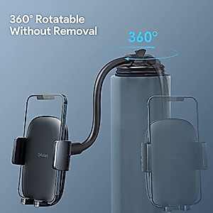 Qifutan Cell Phone Holder for Car Phone Mount Long Arm Dashboard Windshield Car Phone Holder Strong Suction Anti-Shake Stabilizer Phone Car Holder Compatible with All Phone Android Smartphone