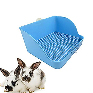 TEHAUX Pet Small Rat Toilet, Square Potty Trainer Corner Litter Bedding Box Pet Pan for Small Animal/Rabbit/Guinea Pig/galesaur/Ferret ( Blue )