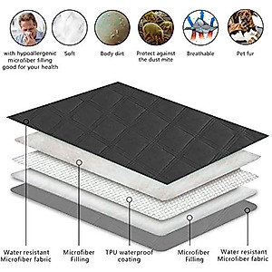 SUNNYTEX Waterproof & Reversible Dog Bed Cover Pet Blanket Sofa, Couch Cover Mattress Protector Furniture Protector for Dog, Pet, Cat(52"*82",Dark Grey/Grey)