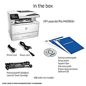 HP LaserJet Pro M426fdn Multifunction Laser Printer with Built-in Ethernet & Duplex Printing (F6W14A) (Renewed)
