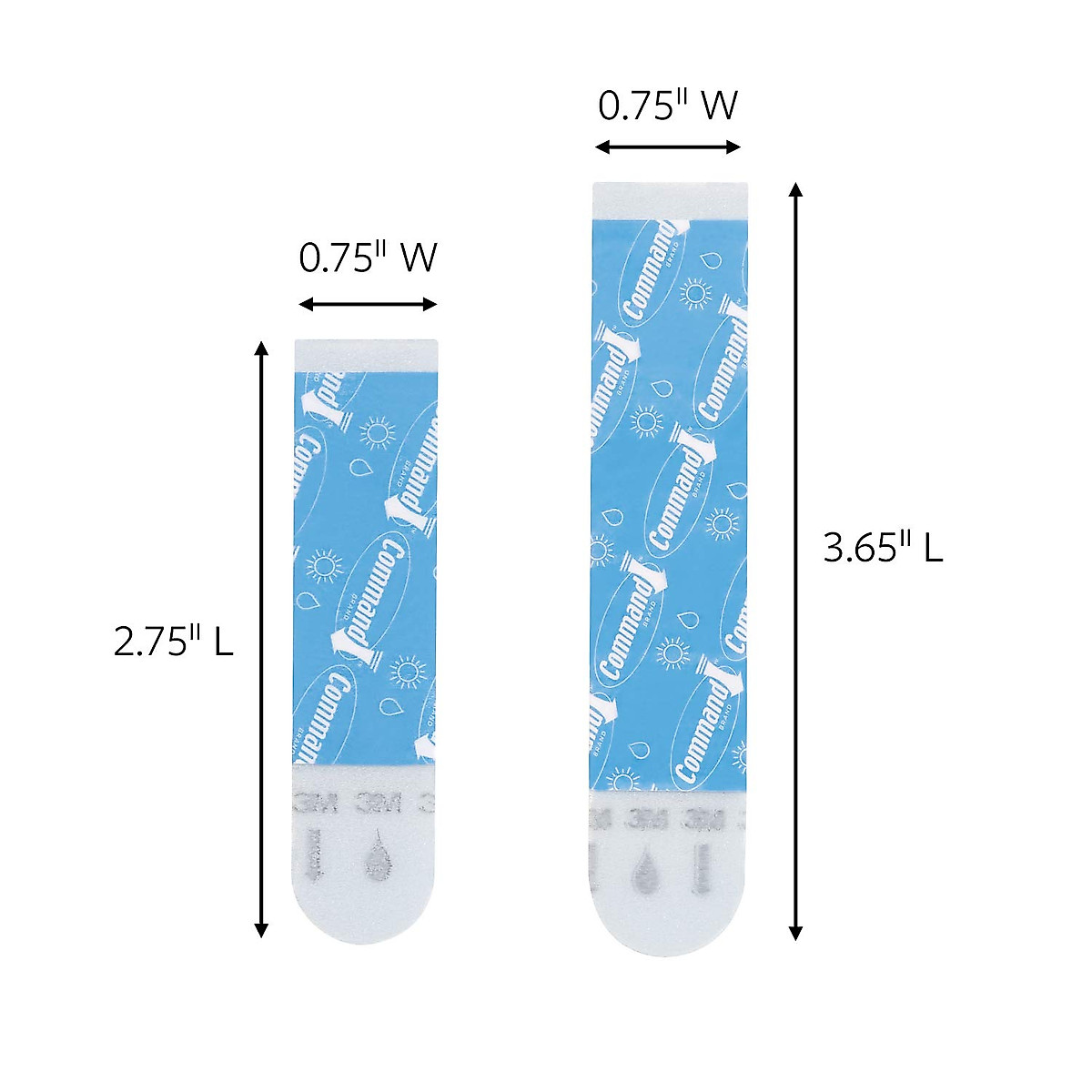 Command Outdoor Medium & Large Refill Strips, 24 Weather Resistant Command Strips (4-Pack of 4 Medium Strips and 2 Large Strips), Water- & UV-Resistant, Re-Hang Command Hooks for Wreath or Wall Décor