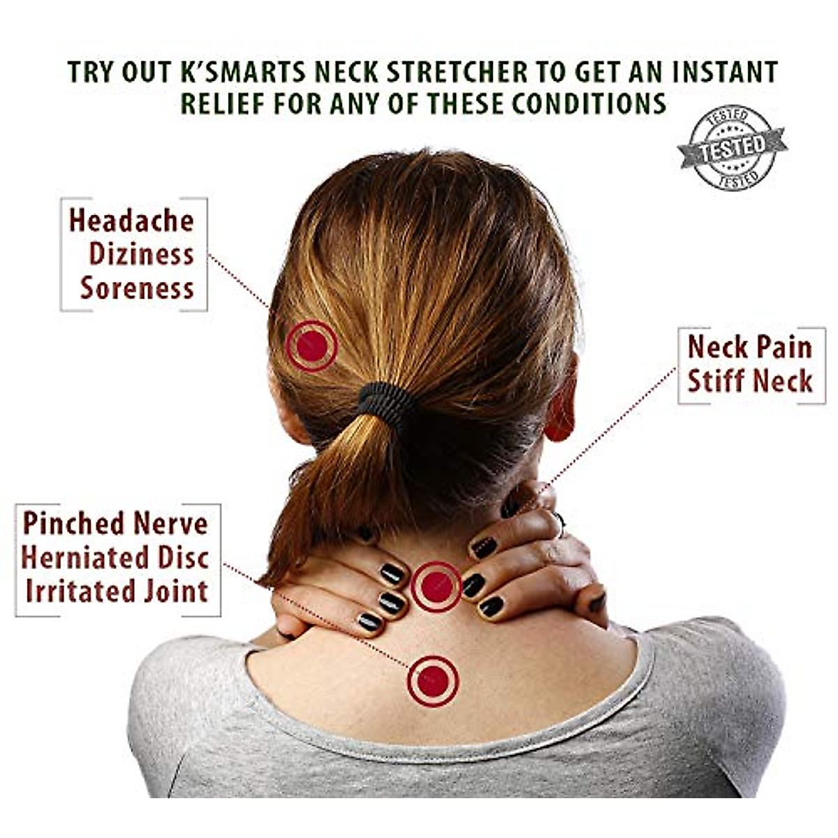 Pinched Nerve Neck Stretcher Cervical Traction Device for Home Pain Treatment | Inflatable Spinal Decompression Collar Unit Muscle Strain Injury Relief | Herniated Disc Problems Remedy Kit (Gray)