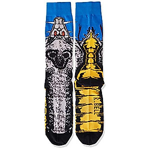 K. Bell Men's Animal Novelty Crew Socks, Blue (Cabra Snake), Shoe Size: 6-12