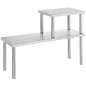 Cook N Home 2-Tier Stainless Steel Counter Storage Shelf Organizer, Rectangle