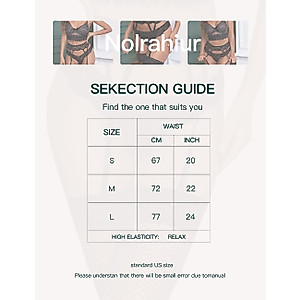 Nolrahiur Women's Floral Lace Garter Belt with Thong Elastic High-Waisted Lingerie Set with 4 Straps for Thigh High Stockings