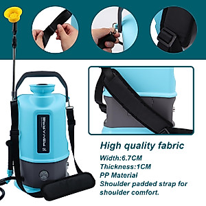 LAWNFUL 1.35 Gallon Battery Powered Sprayer for Long Time Spray (Double Battery)