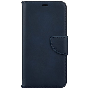 Glow Co., Ltd. iPhone 11 Pro Max Notebook Type Case with Strap, Navy, Tempered Glass & Stylus Pen Included 406-3-04