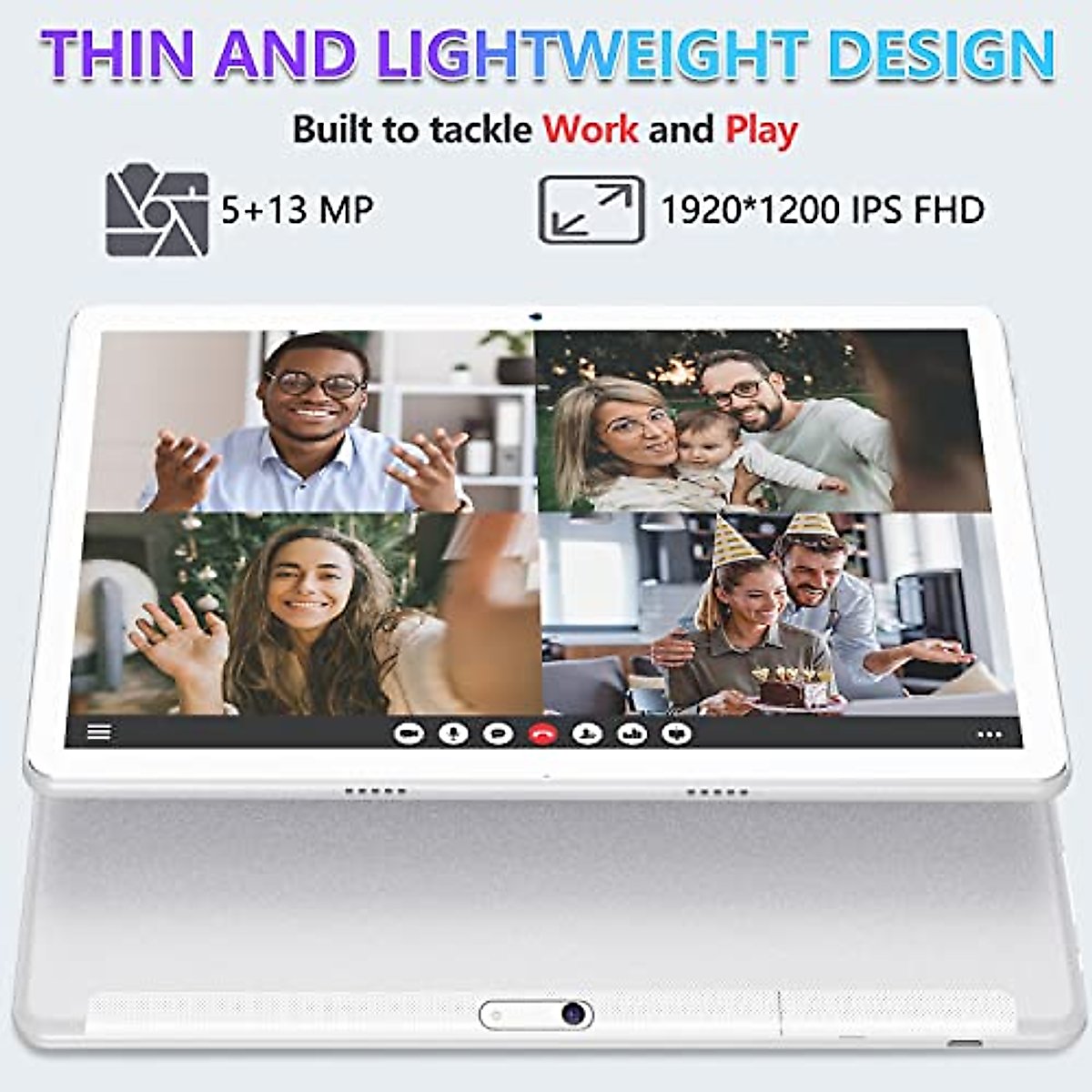 𝟮𝟬𝟮𝟯 𝗟𝐚𝐭𝐞𝐬𝐭 Tablet 10.1" Octa-Core Android 11 Tablet, 64GB Storage Tablet with Keyboard, Stylus, Dual 13MP+5MP Camera, WiFi, Bluetooth, GPS, 512GB Expand Support, IPS Full HD Display(Sliver)