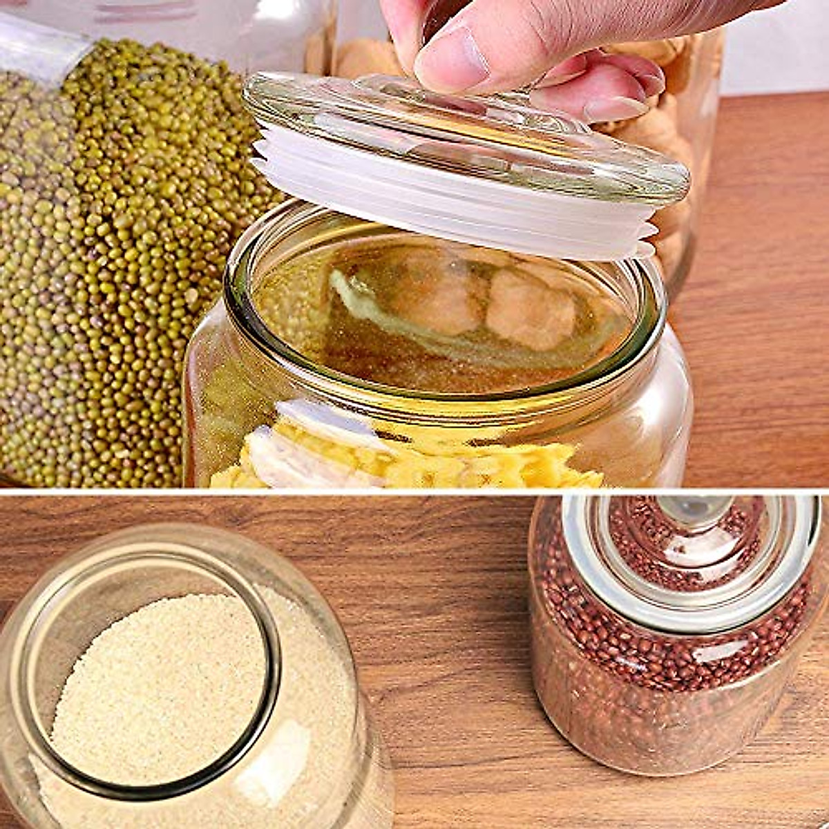 Glass Jars 64oz,Candy Jar with Lid For Household,Food Grade Clear Jars (2 Pack)