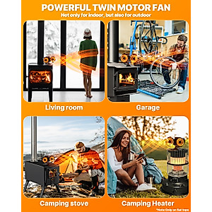 HIDALIFE Wood Stove Fan Heat Powered, Fireplace 8 Blades Fan,Dual Motor Tent Heater and Portable Stove Fan,Thermal Eco Fan for Gas Wood Burner Stove Accessories